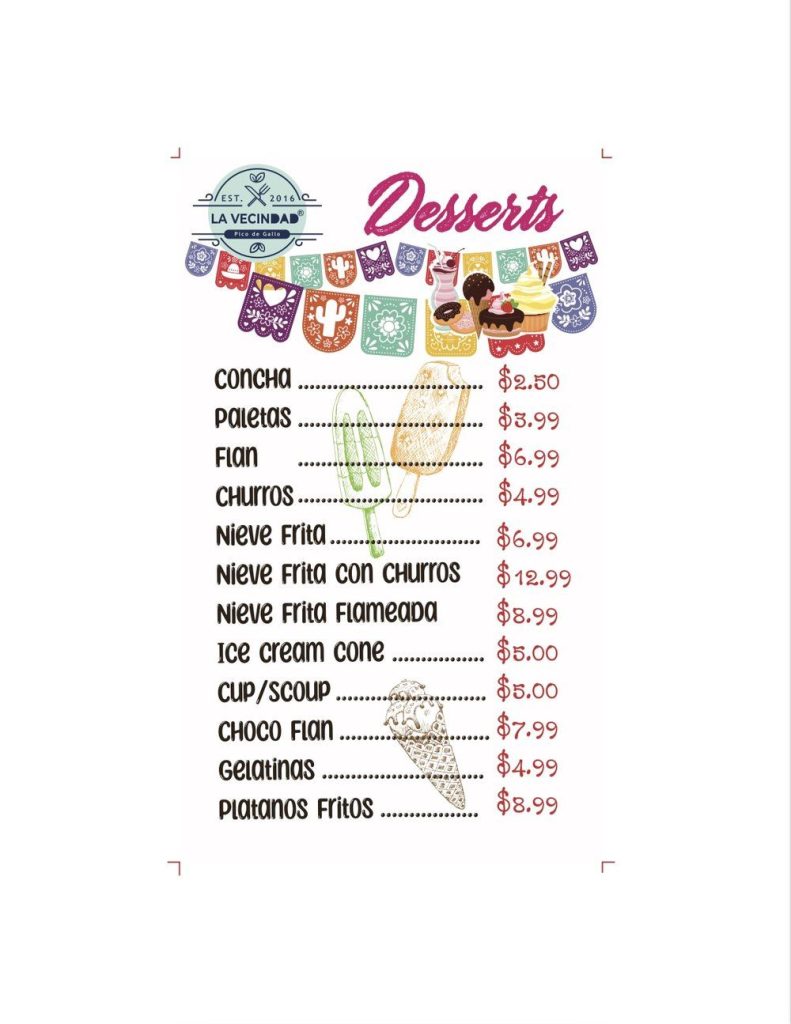 Menu – La Vencindad